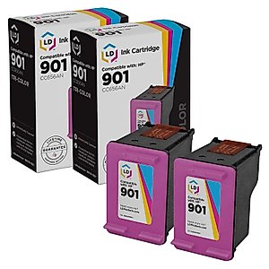 LD Remanufactured Ink Cartridge Replacement for HP 901 CC656AN (Color, 2-Pack)