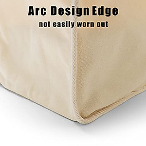 Extra Large Canvas Grocery Shopping Bags, 17.7"X13.7"X7.8" Grocery Bags for Reusable Shopping/with Bottle Sleeves/Cloth Tote/Organic Cotton Washable & Eco-friendly/Heavy Duty Sturdy with Handles