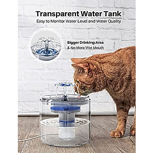 Cat Water Fountain, 88oz/2.6L Ultra Quiet Pump Cat Drinking Waterer with 3 Large Filters 5 Layers Circulating, BPA-Free Automatic Pet Visible Water Level Dog Water Dispenser, Cat Water Bowl