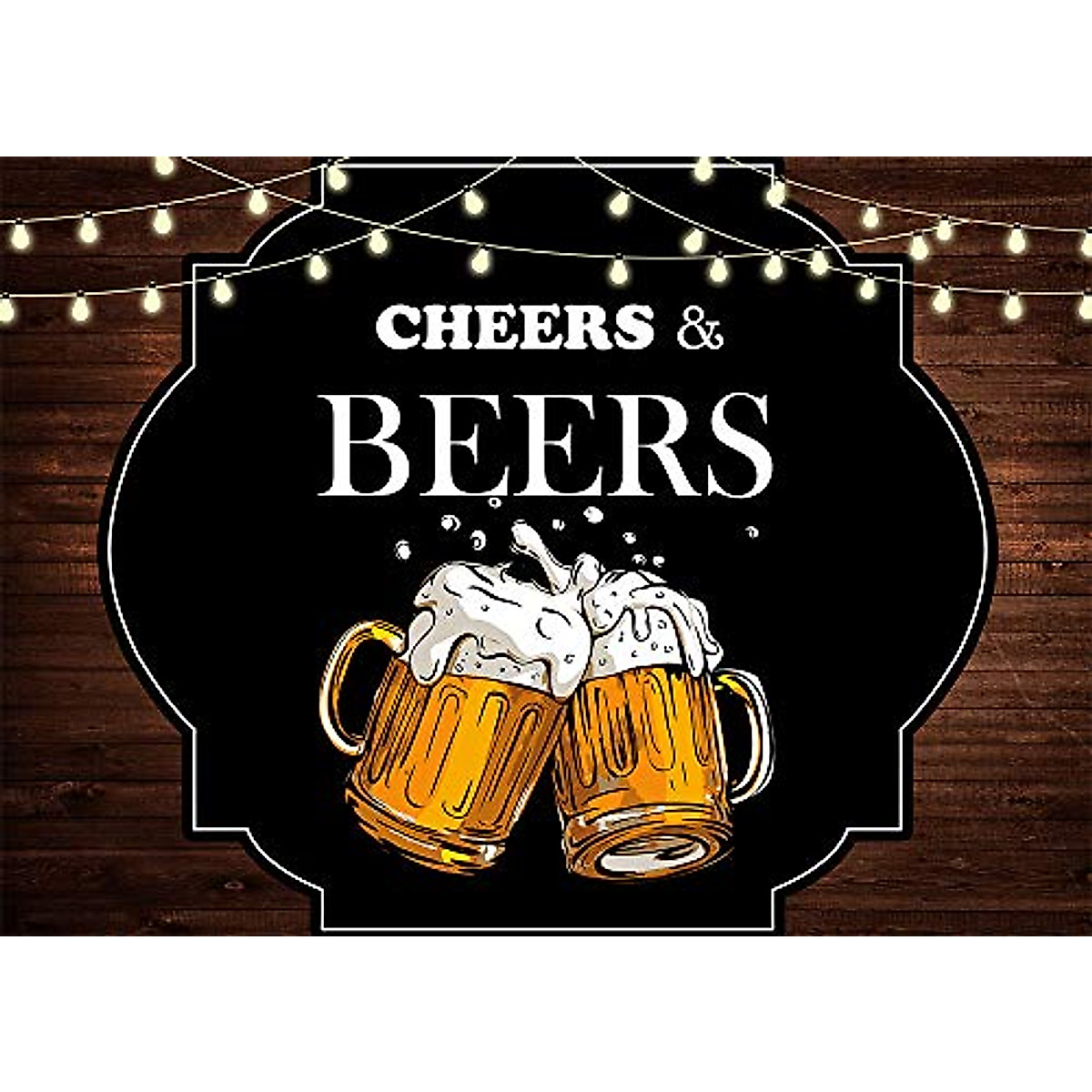 Retro Rustic Wooden Board Photography Backdrop Cheers and Beers Mug Photo Background 30th 40th 50th Birthday Party Decorations Photo Booths Studio Props Vinyl 5x3ft Banner Supplies