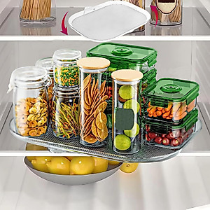 Fungrins Lazy Susan,Lazy Susan for Refrigerator,Fridge Lazy Susan,Fridge Organizers and Storage,Kitchen Organizers and Storage(15.8×11.8×1.2 in) for Refrigerator Cabinet,Pantry,Kitchen