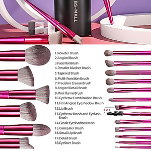 BS-MALL Makeup Brush Set 18 Pcs Premium Synthetic Foundation Powder Concealers Eye shadows Blush Makeup Brushes with black case