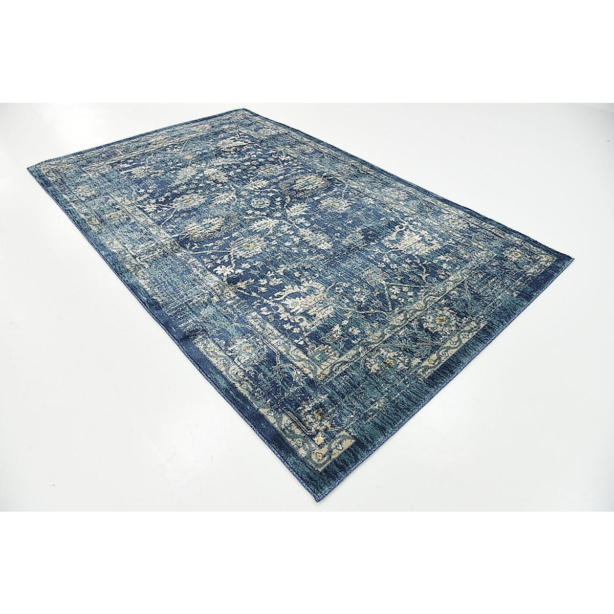 Unique Loom Oslo Collection Area Rug - Osterbro (5' x 8' Rectangle, Navy Blue/ Beige)