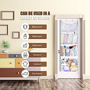 Stuffed Animal Storage Over The Door Organizer Stuffed Animal Net Or Hammock Hanging Organizer for Bedroom Bathroom Nursery Kids Room Toy Net Hammock for Stuffed Animals Holder 4 Large Pockets (Black)