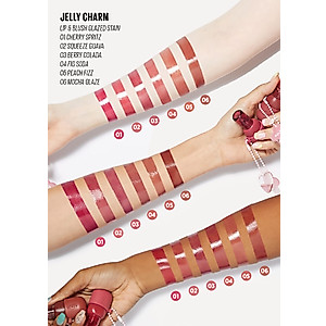 Kaja Lip & Blush Glazed Keychain Stain - Jelly Charm 02 Squeeze Guava | with Triple Berry Complex, Lemon Fruit Extrac & Olive Squalane, Hydrating, Long Lasting Lip Tint