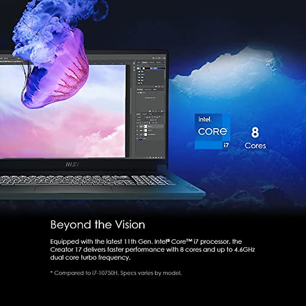 MSI Creator 17 Professional Laptop: 17.3" UHD 120Hz 100% AdobeRGB Display, Intel Core i7-11800H, NVIDIA GeForce RTX 3060, 16GB RAM, 512GB NVME SSD, Thunderbolt 4, Win10, Core Black (B11UE-471)