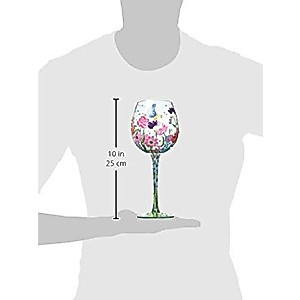 Designs by Lolita “Spring Bling” Hand-painted Artisan Super Bling Wine Glass, 22 oz.