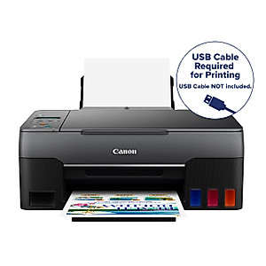 Canon G2260 All-in-One Wired Supertank (MegaTank) Printer | Copier | Scanner| USB Connectivity, Black, one Size (4466C002)