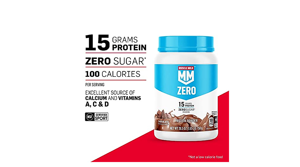 Muscle Milk ZERO Protein Powder - 100 Cal, 15g Protein, Chocolate