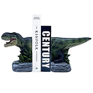Tyrannosaurus Rex Dinosaur Bookends Home Decorative Resin Bookshelf,Paper Weights, Book Ends,Bookend Supports, Book Stoppers, Set of 2