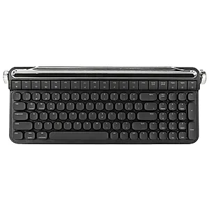 GOWENIC Retro Typewriter Keyboard, Red Switch Mechanical Gaming Keyboard, Hot Swappable Vintage Keyboard RGB Backlight 100 Keys BT5.1, for Game Office, for Windows (black)