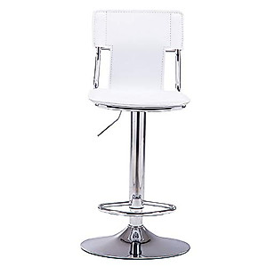 Sidanli White Adjustable Swivel Counter Bar Stool Chairs with Back (Set of 2)