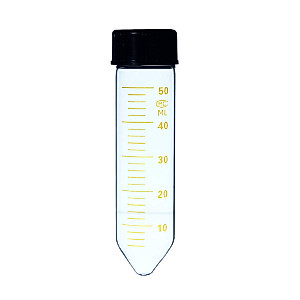 Centrifuge Tube, 50ml Borosilicate Glass Material, Conical Bottom, Centrifuge Vials with Printed Graduation and Black Screw Cap, No-Leak, Non-Sterile (50ml, Pack of 10)