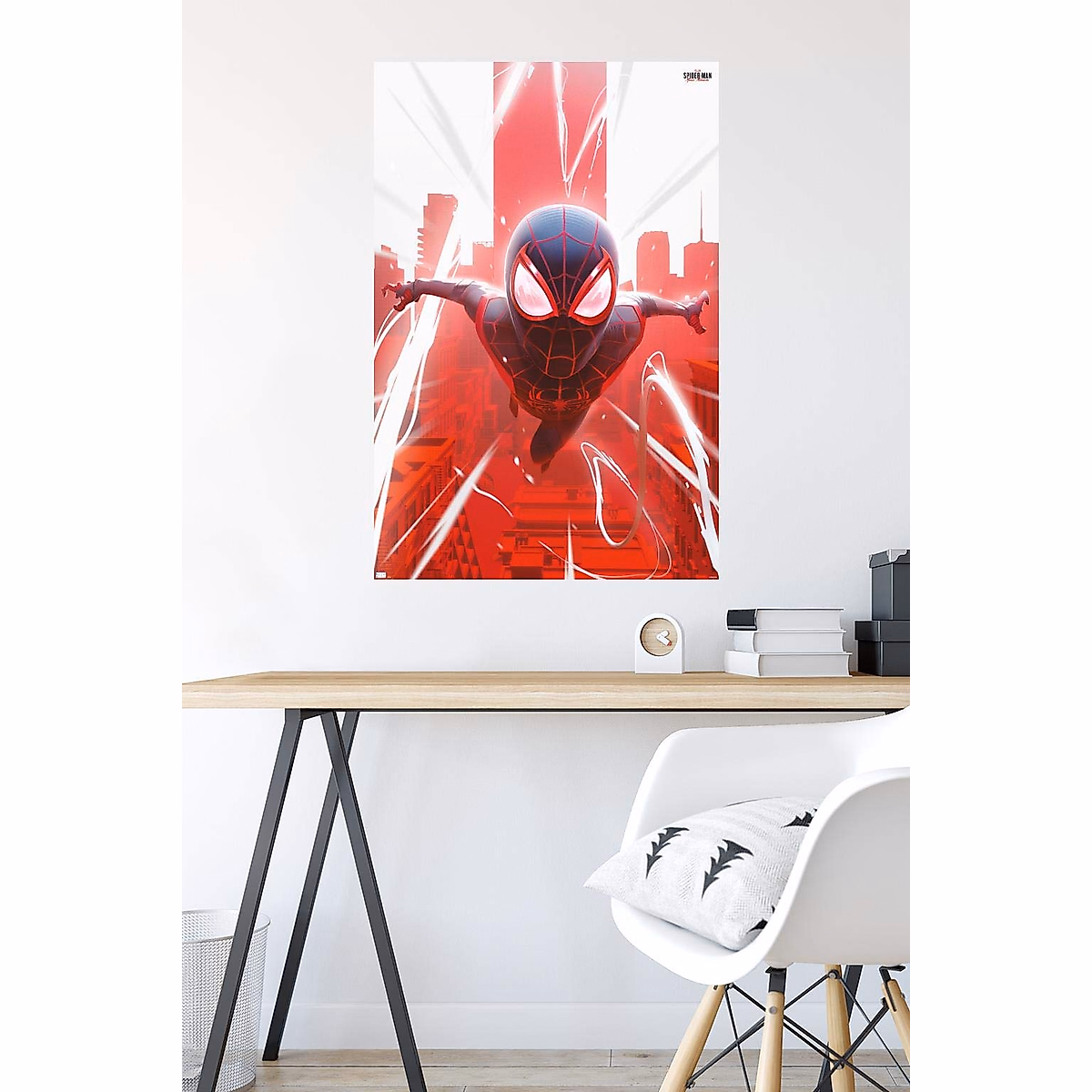 Trends International Marvel's Spider-Man: Miles Morales - Falling Wall Poster, 34L x 22.4W, Unframed Version