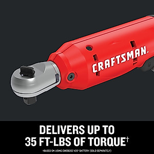 CRAFTSMAN V20 Cordless Ratchet Wrench, 1/4" Drive, 35 Ft-lbs of Torque, Bare Tool Only (CMCF934B)