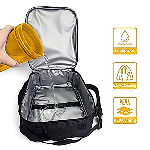 PAUSEBOLL Basketball Lunch Bag for Boys, Insulated Lunch Bag for Adult Teens Girls, Reusable Portable Lunch Box Cooler Tote Waterproof Lunch Container for School Office Picnic