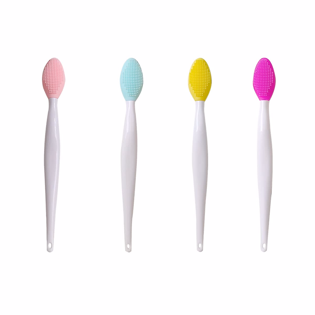 4 PCS Lip Scrub Brush,Double-Sided Silicone Exfoliating Lip Brush Exfoliating Brush for Men Wome Double-sided Soft ​Lip Brush for ​Smoother and Fuller Lip Appearance