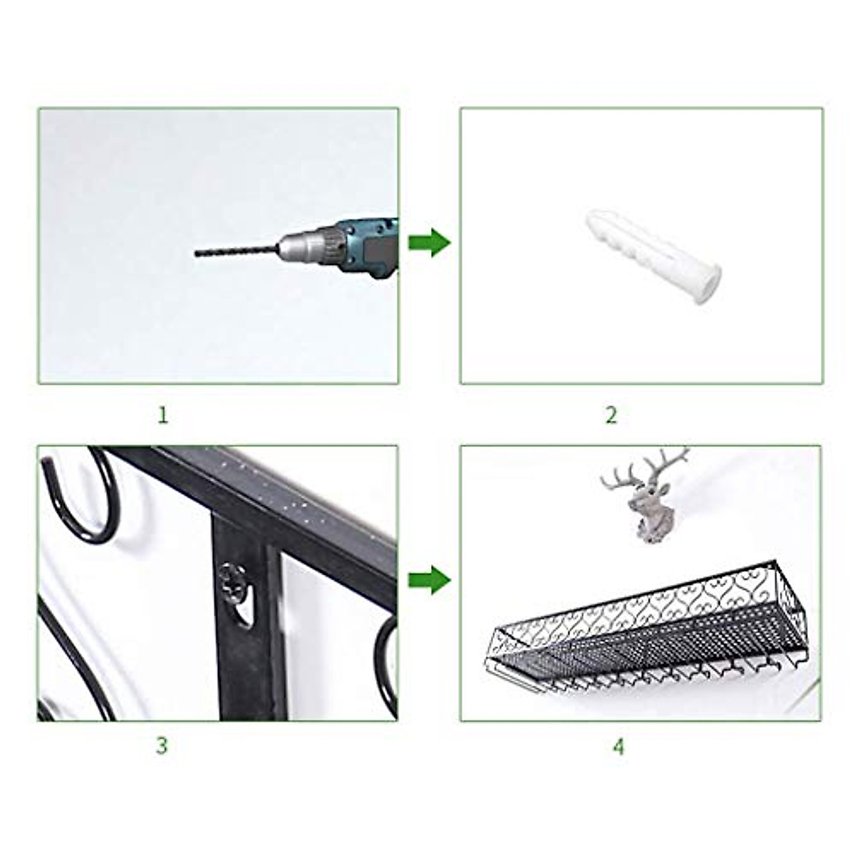 PIBM Stylish Simplicity Correction Fluid Mouse Wine Glass Rack Upside Down Wine Rack Bar Bar Wine Glass Rack Goblet Hanger Hanging Red Wine Glass Correction Fluid, Black , 50*25CM