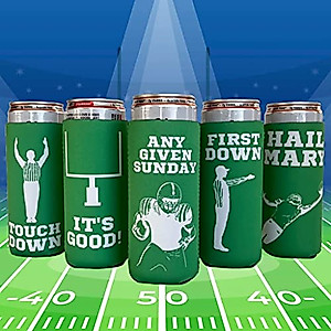 CoozieKings Tailgate/Football Themed Coozies - Neoprene Insulated - 6 Pack (Slim/Seltzer Can)