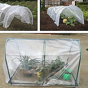 Agfabric 3.9Mil Plastic Covering Clear Polyethylene Greenhouse Film UV Resistant for Grow Tunnel and Garden Hoop, Plant Cover&Frost Blanket for Season Extension, 6x16ft