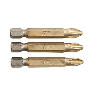 Bosch TDP2203 2-Inch P2 TiN Screw Bit, 3 Pack