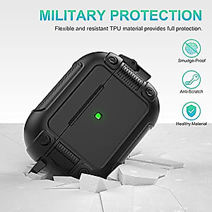 Valkit Compatible Airpods Pro 2 Case Cover with Lock, Military Rugged AirPod Pro 2nd Generation Shockproof Case for Men Women Hard iPod Pro 2 Protective Skin with Keychain for Airpods Pro 2nd Gen