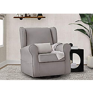 Delta Children Reston Nursery Glider Swivel Rocker Chair, French Grey