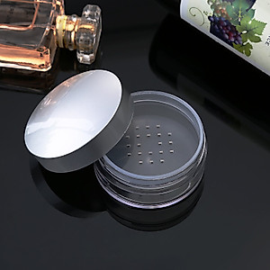 Hotop 3 Pieces 50 ml Plastic Empty Powder Case Face Makeup Jar Travel Kit Blusher Cosmetic Makeup Containers with Sifter and Lids