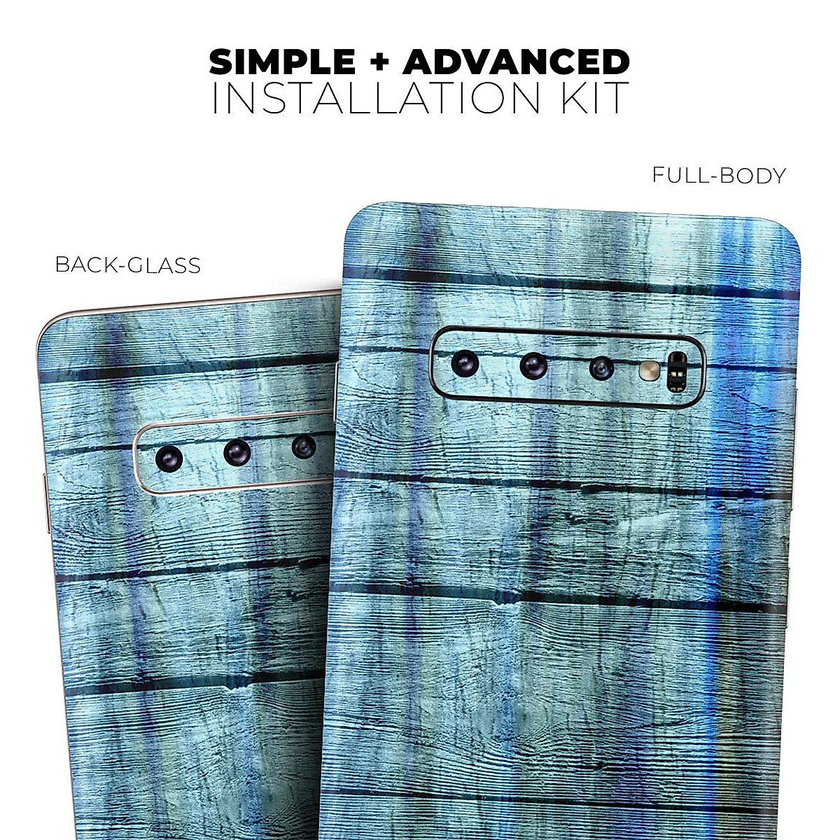 DesignSkinz Blue and Green Tye-Dyed Wood Protective Vinyl Decal Wrap Skin Cover Compatible with The Samsung Galaxy S20 (Screen Trim & Back Glass Skin)