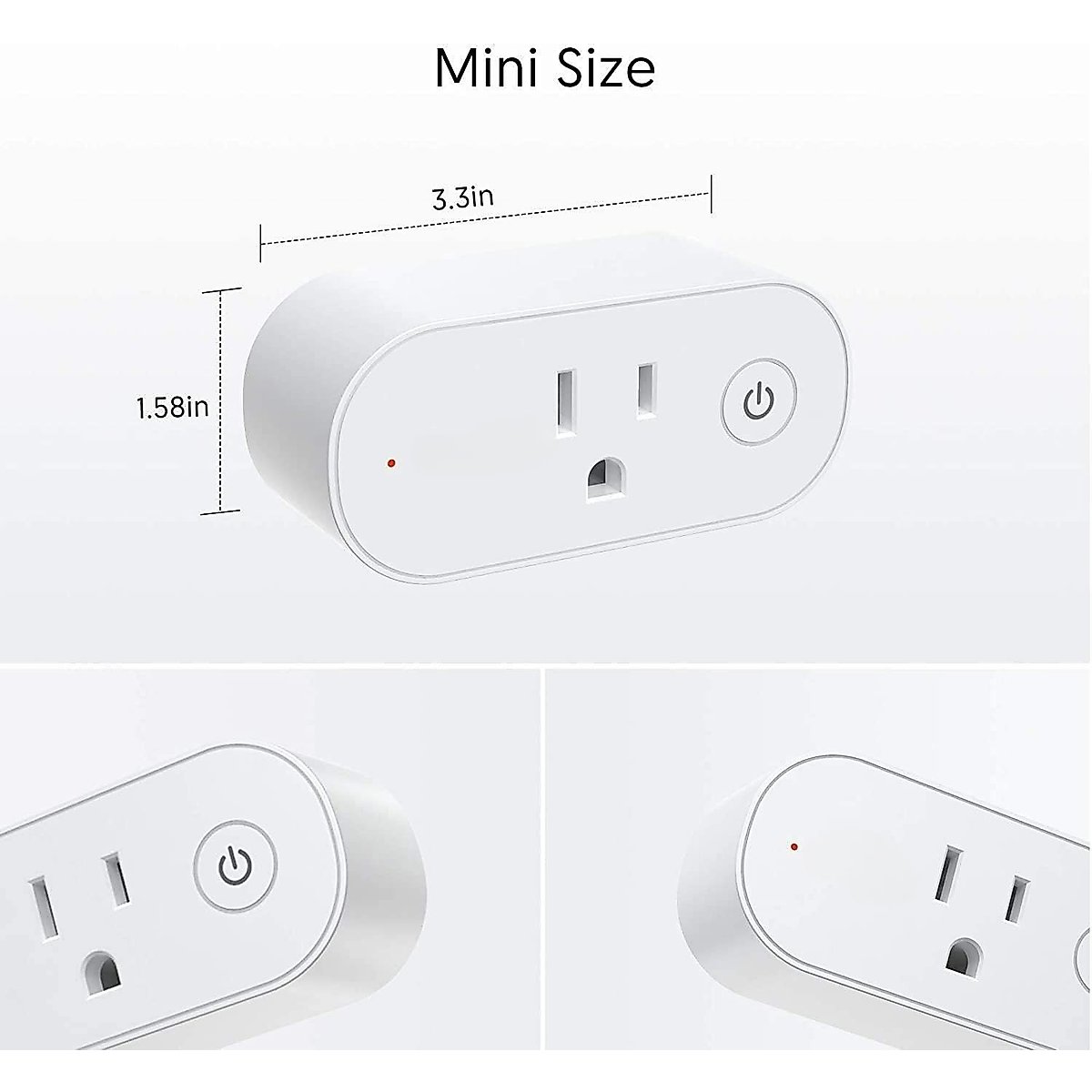 Smart Plug 15A, Smart Home WiFi Outlet, with Energy Monitoring, Works with Siri, Alexa, Google Home Nest Hub and Smartthings, No Hub Required, 2.4GHz WiFi Required(2 Pack)