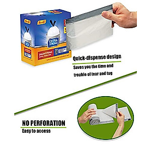 Besli 2 Gallon Drawstring Trash Bag Small Garbage Bag,100 Counts(White, 2 Gallon)