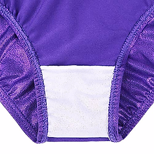BAOHULU Leotards for Girls Gymnastics Toddler Shiny Metallic Athletic Bodysuit B230_Purple_6A