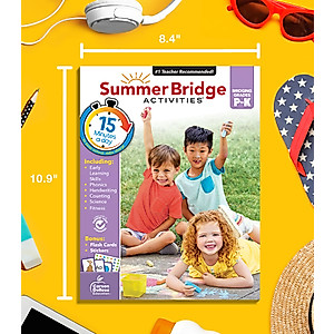 Summer Bridge Activities Preschool to Kindergarten Workbooks, Phonics, Handwriting, Math, Early Learning Summer Learning Activities, Kindergarten Workbooks All Subjects With Flash Cards
