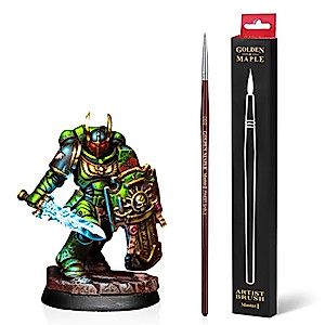 Sable Brushes for Miniatures, 000 Small Paint Brush, Golden Maple Kolinsky Sable Brushes Detail Paint Brushes Model Thin Paint Brushes For Miniature Painting Watercolor Painting,Warhammer 40k Painting