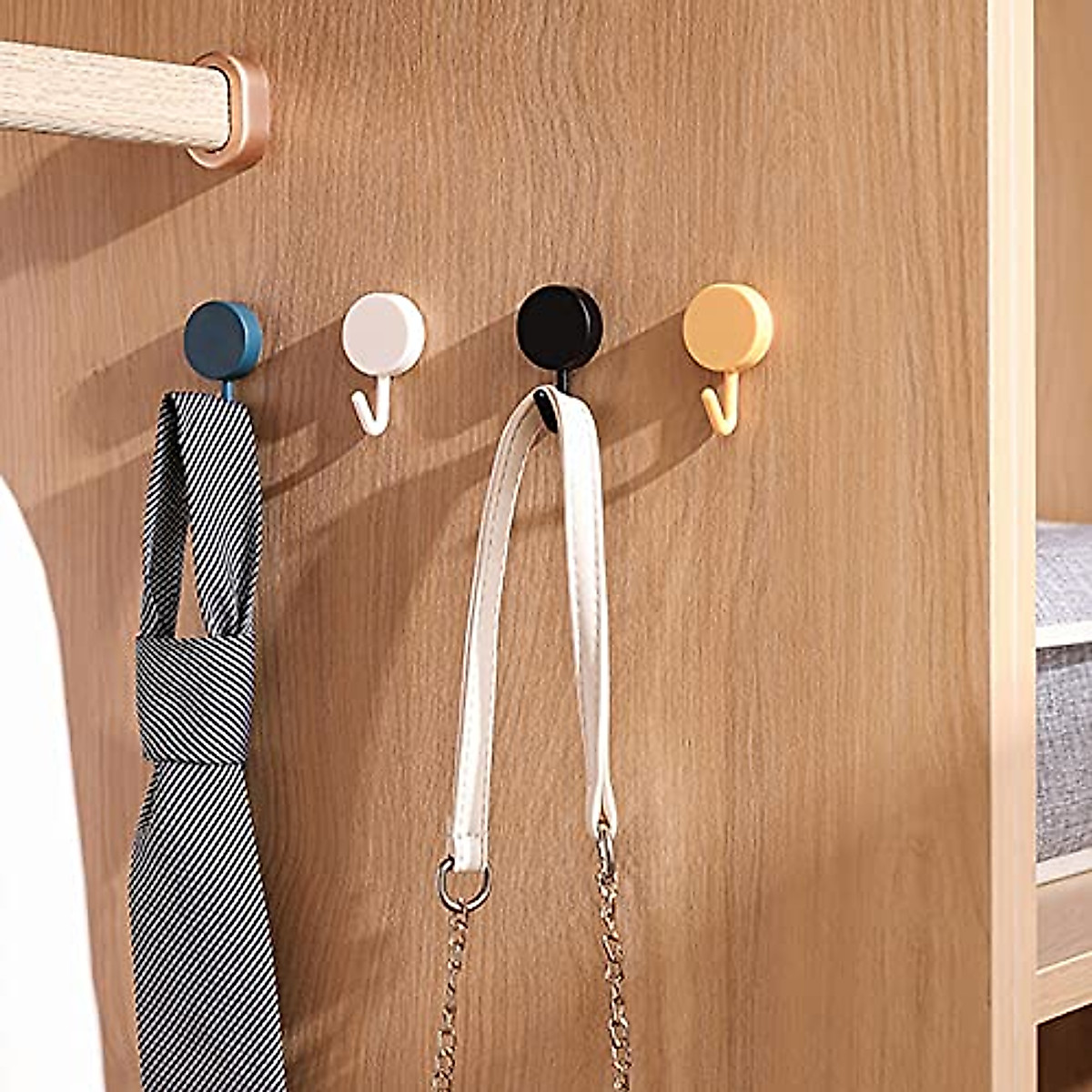 Adhesive Hooks for Hanging Heavy Duty Wall Hooks Self Adhesive Sticky Hooks Waterproof Hooks for Keys Bathroom Shower Outdoor Kitchen Door Home Bathroom Hooks for Towels (Blue, One Size)