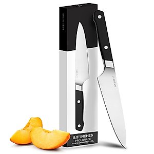 Misen 5.5 Inch Utility Knife - High Carbon Stainless Steel Kitchen Knife for Chopping & Slicing - Ergonomic Design for Culinary & Professional Chefs - Black