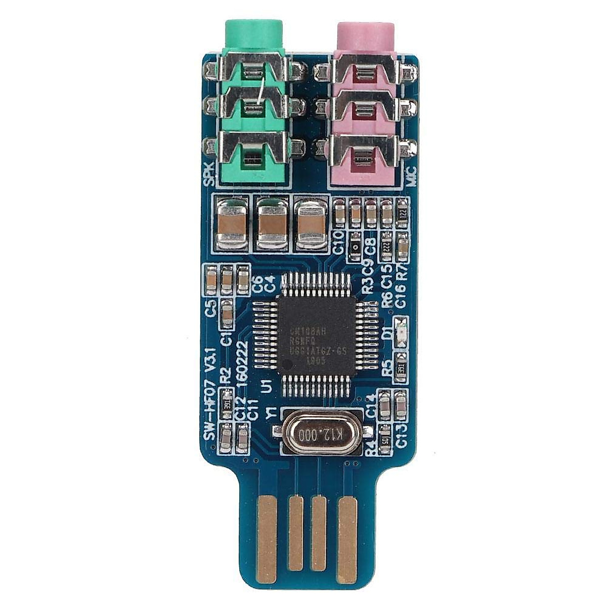 YWBL-WH External USB Audio Card Driver USB Sound Card External Audio Adapter CM108 for Computer Laptop WIN2000,WINXP,WIN3003