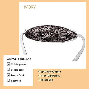 DAVIDJONES Top Zip Crossbody Bags for Women, Faux Leather Small Envelope Shoulder Bag Cell Phone Crossbody Purse with Long Strap-Ivory White Purse