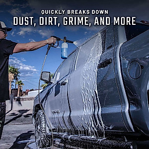 Slick Products Wash & Wax Extra Thick Foaming Cleaning Solution Motorcycle, Truck, Trailer, Boat, Car Wash Soap - Works With Foam Cannon, Foam Gun, Sprayers, Buckets, 32 oz., Tropical Scent