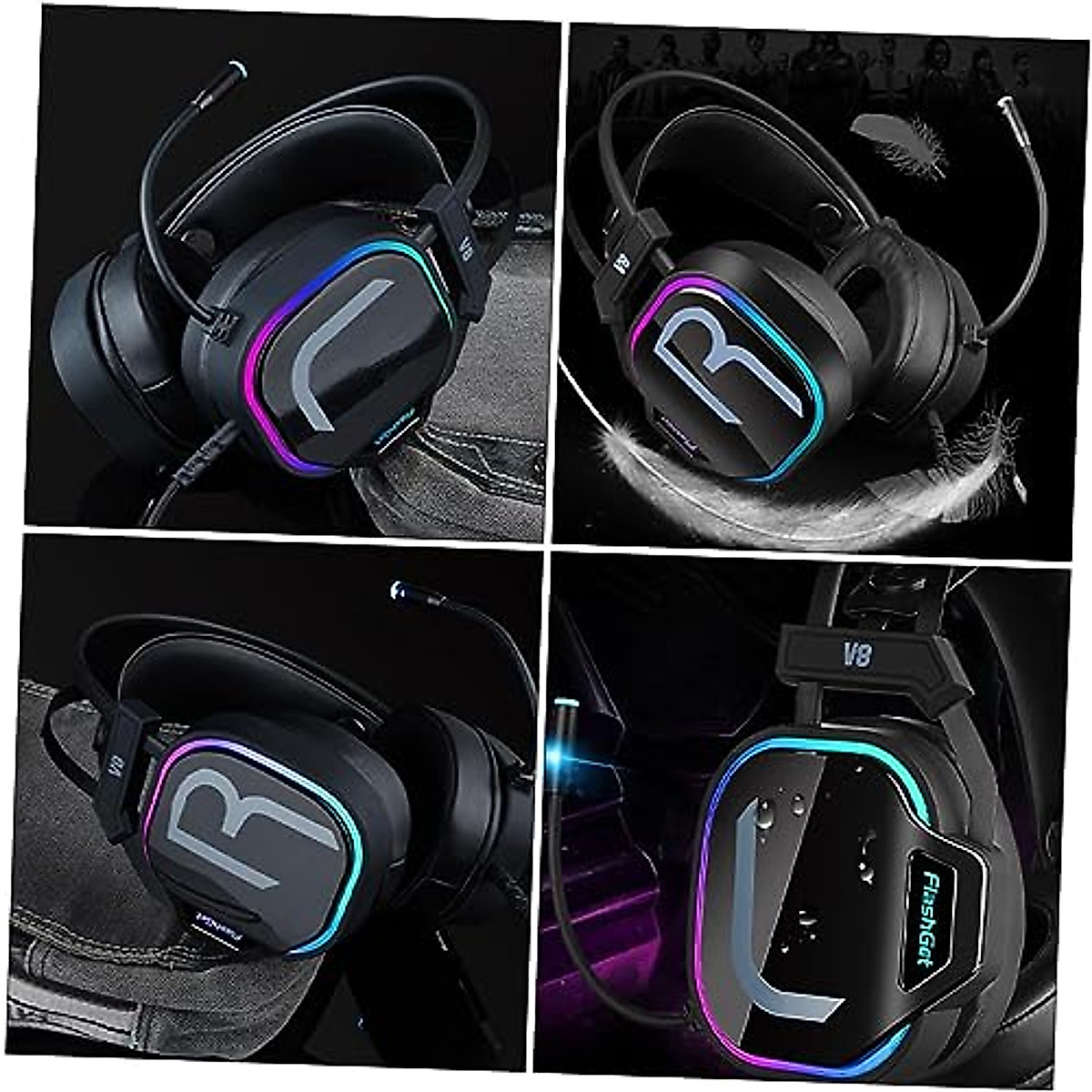 PATINS Wireless Gaming Headset Headset Headset Wired Noise Cancelling Headphones Black Headphones Cord Headphones Laptop Headphone Single Sided Computer Headphone Earbuds Light