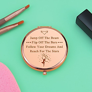 Gymnastics Inspirational Gift for Women Compact Makeup Mirror for Gymnast Gymnastics Gifts for Girls Gymnastic Lover Gifts Gymnasts Team Gifts Encouragement Gifts Folding Makeup Mirror for Her