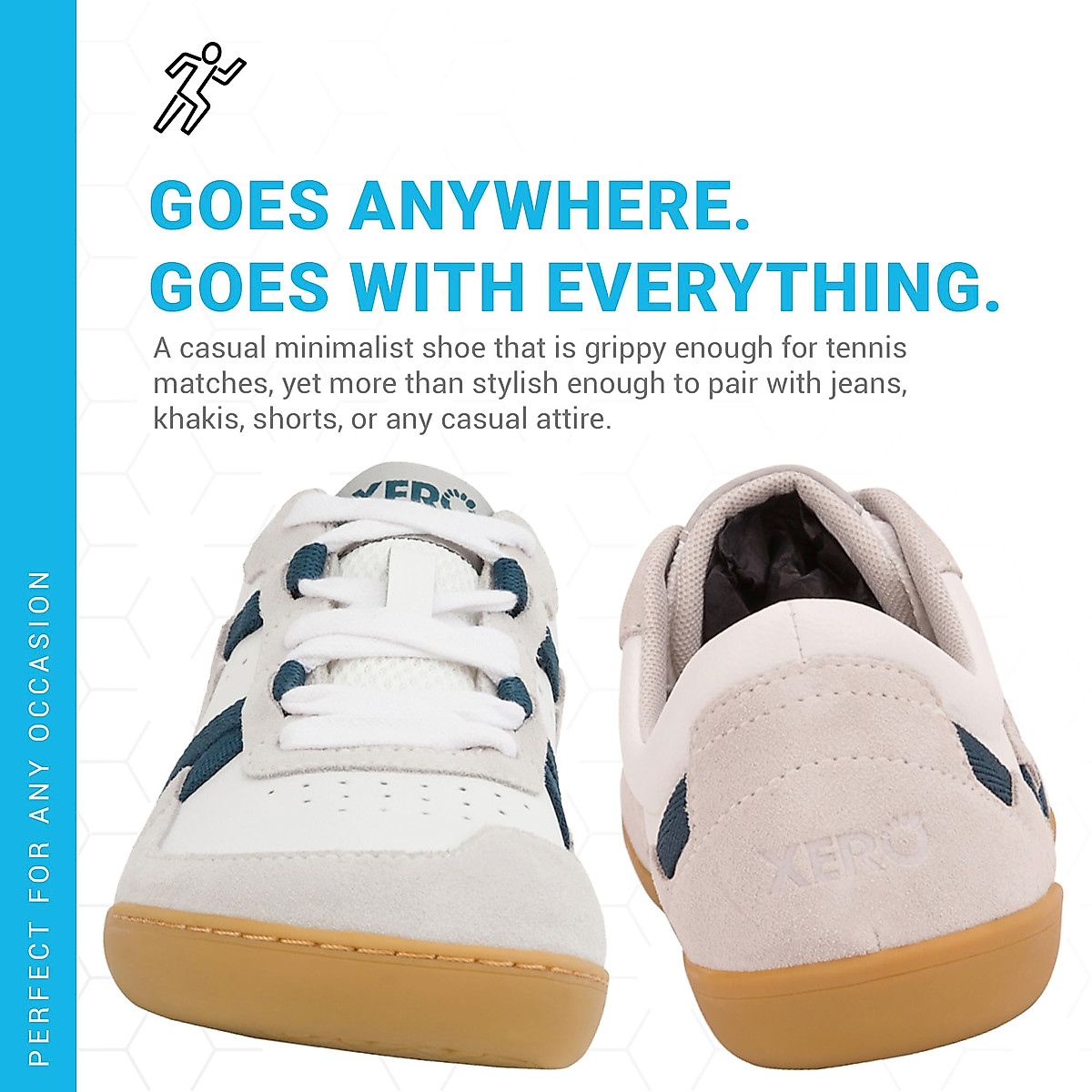 Xero Shoes Kelso Shoes for Women — Tennis, Walking, Work & Nursing Women's Shoes — Barefoot Feel, Zero Drop Heel, Wide Toe Box, Casual Minimalist Footwear — White, Size 7