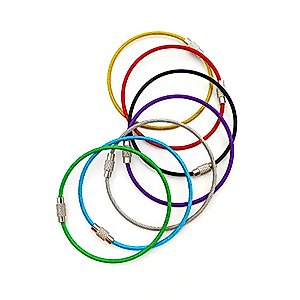 Jollyants Key Rings Stainless Steel Key Chains for Women & Luggage Tag Loops, Key chain Accessories Multicolor 7 Pack, 6.8 inches