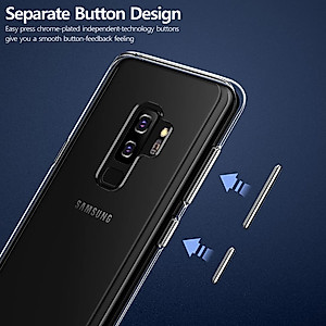 Rayboen for Samsung Galaxy S9 Plus Case (Not for S9 5.8in), Crystal Clear Shockproof Non-Slip Anti-Yellowing Protective Phone Case, Hard PC Back & Soft TPU Frame Slim Cover for Galaxy S9+ Plus