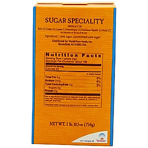 La Perruche Pure Cane Brown Sugar Cubes (750g/1.65lb box) | Ideal Sugar Cubes for Coffee | Pack of 1