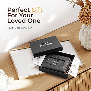 Claasico RFID Small Zipper Wallet for Women, Ladies Genuine Leather Bifold with Coin Zipper Pocket w/Anti-Theft Travel Protection