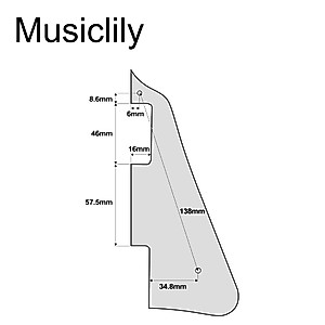 Musiclily Pro Plastic Guitar Pickguard for 2006-Present Modern Style Epiphone Les Paul, 1Ply Cream