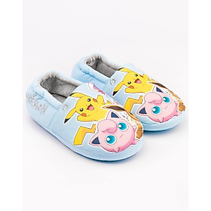 Pokemon Slippers Girls Kids Pikachu Sylveon Evee Blue Shoes Loafers 1.5 US