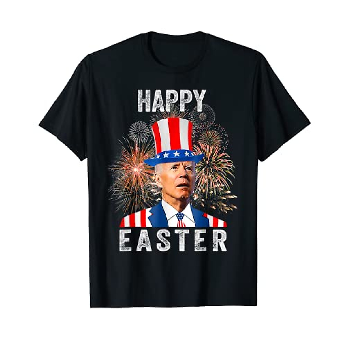 Happy Easter Fireworks American Flag Joe Biden 4th Of July T-Shirt
