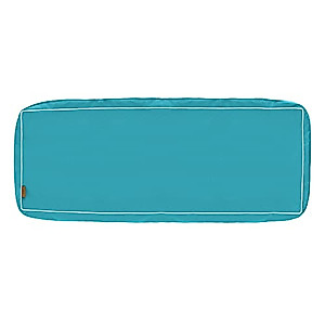 PNP FKJP 1 Pack Outdoor Cushion Washable Covers 48" X 18" X 3"Inch, Water-Resistant Seat Slipcovers, Patio Furniture Covers with Zipper and Tie, Aqua Blue 【Only Cover】